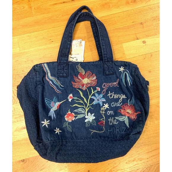 Johnny Was | Bags | New Johnny Was Jordan Denim Duffle Tote Bag In Dark ...